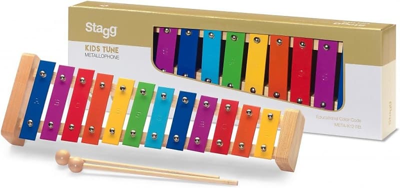 Stagg Kids Tune Metallophone - 12 Color-Coded Rainbow Keys w/ | Reverb