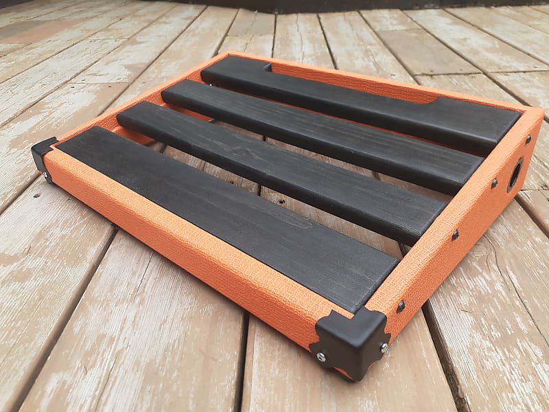 Handcrafted Basketweave/Panama Orange Tolex Guitar Pedalboard | Reverb