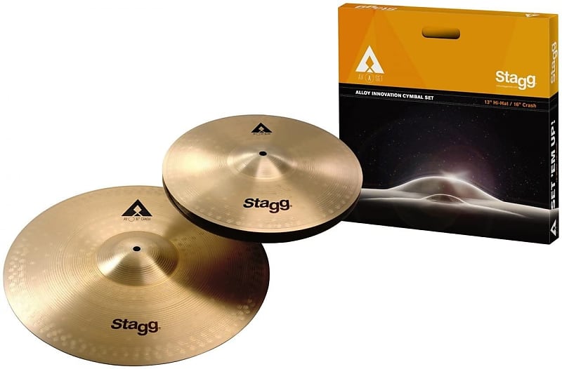 Stagg AXA-SET Brass Cymbal Pack with 16" Crash, and 13" | Reverb