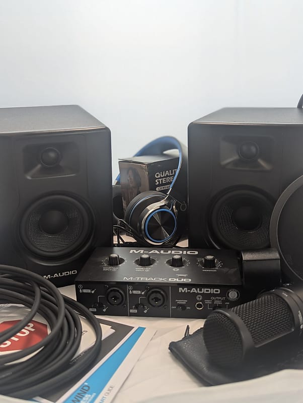 M-Audio Studio Bundle BX-4 / M-Duo/ AT 2020 Mic | Reverb