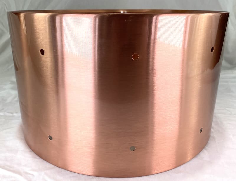 Copper 8x14 Snare Drum Shell No Bead Polished Lacquer Finish | Reverb