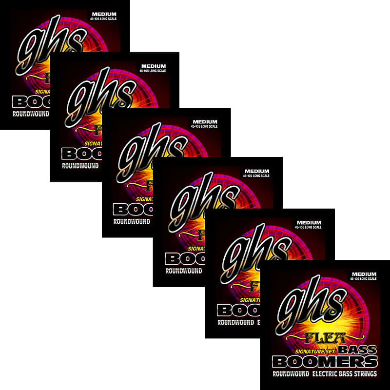 6 Sets GHS M3045F Flea Signature Boomers Medium Electric Bass | Reverb