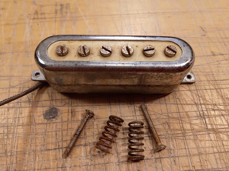 Teisco Vintage Guitar Pickup 1960s - Silver / White | Reverb