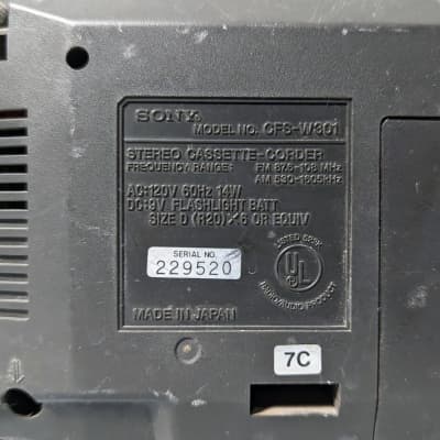 SONY CFS-W301 Boombox AM/FM/Dual Stereo Cassette Player / | Reverb