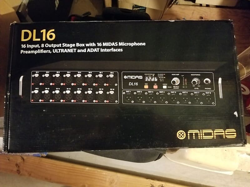 Midas DL16 stagebox 50' snake FoH 16-channel Ultranet Midas | Reverb