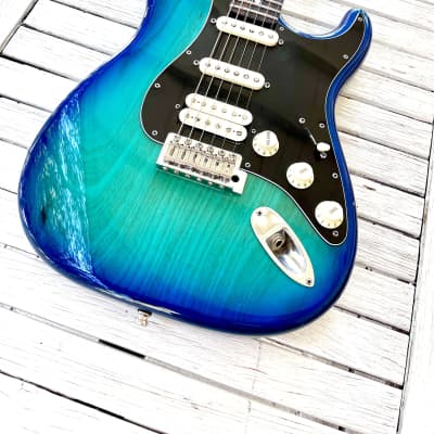Warmoth Stratocaster Blue Burst HSS | Reverb