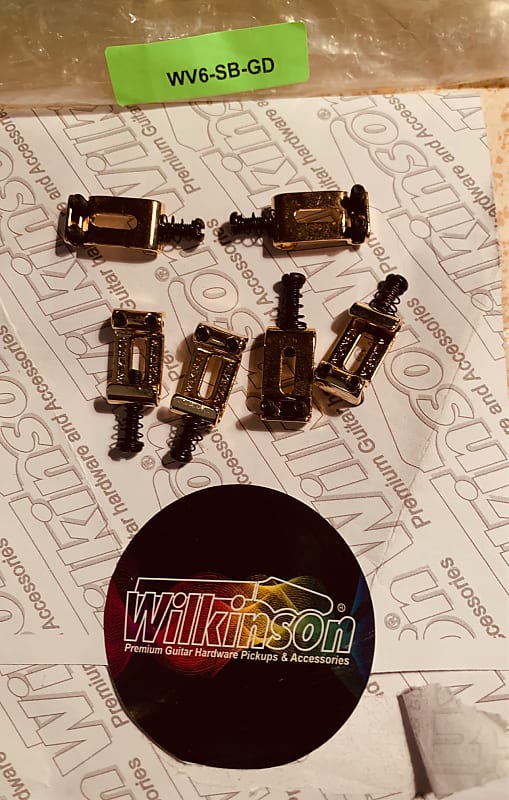 Wilkinson Gold Bridge Saddles from a WV6-SB-GD system | Reverb