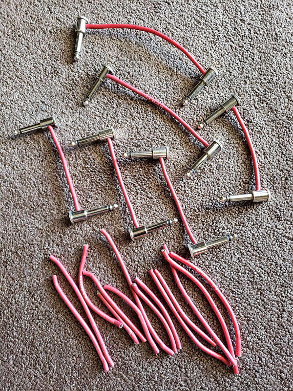 (6) RED George L’s .155 Patch Cable Right Angle Pedal | Reverb