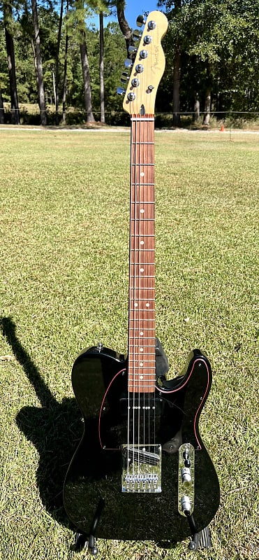 Fender Baritone Tele 2010s MIM Parts Black / Red | Reverb