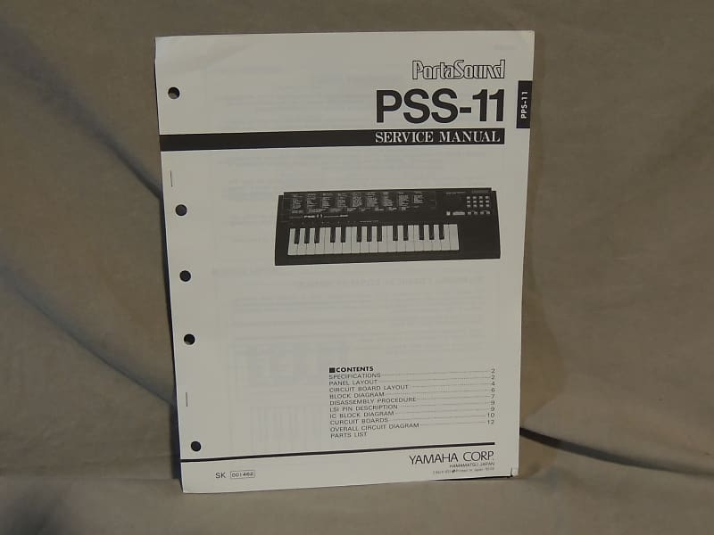 Yamaha PortaSound PSS-11 Service Manual [Three Wave Music] | Reverb