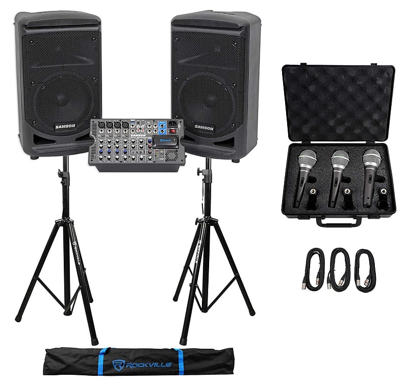 Samson Expedition XP800 800w 8" PA DJ Speakers+Active | Reverb