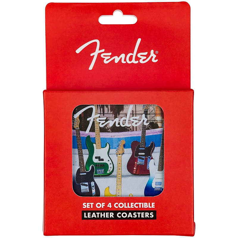 Fender Guitar Leather Coasters, Set of 4, Multi-Color | Reverb