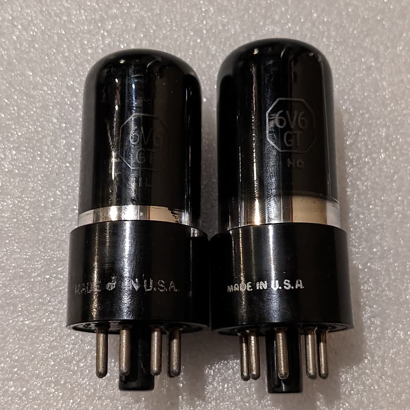 6V6GT National Union Matched Pair NOS-Test Tubes Black & | Reverb
