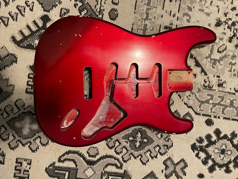 MJT VTS Relic'd Stratocaster Body 2021 - Candy Apple Red | Reverb