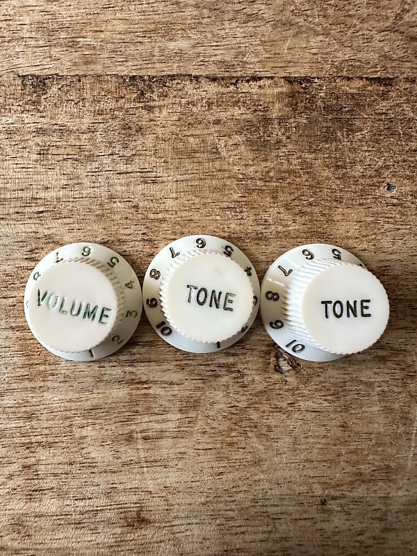80s Fender Stratocaster Reissue plastic volume tone knobs | Reverb