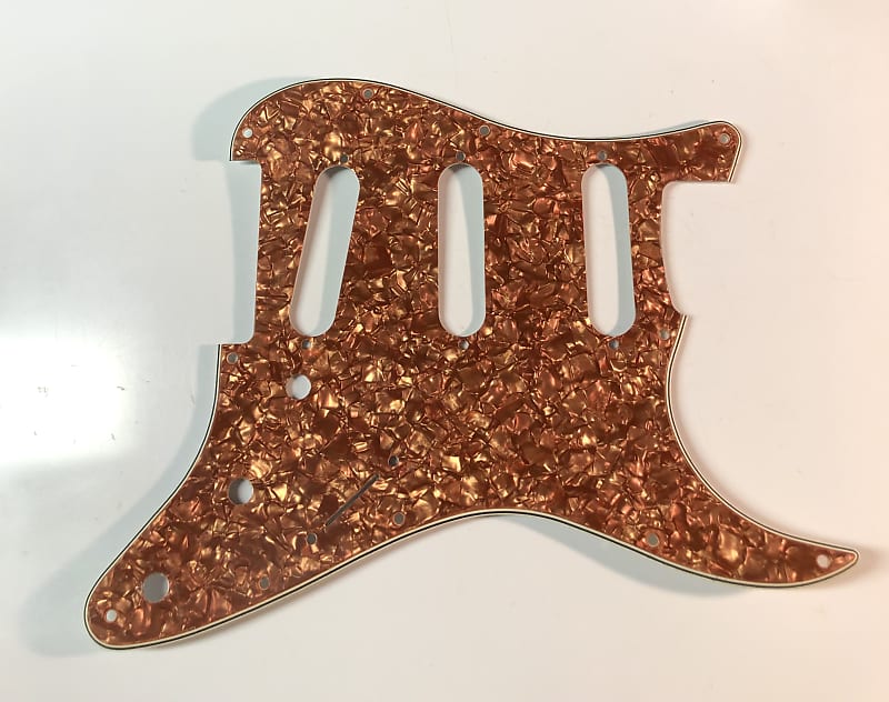 Fender 4-Ply MOTO Stratocaster Pickguard - Copper Pearloid | Reverb