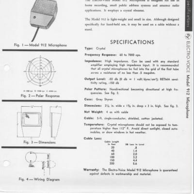 Electro-Voice 912 Crystal Harp Mic Webcor 1960s - Rare Smooth | Reverb