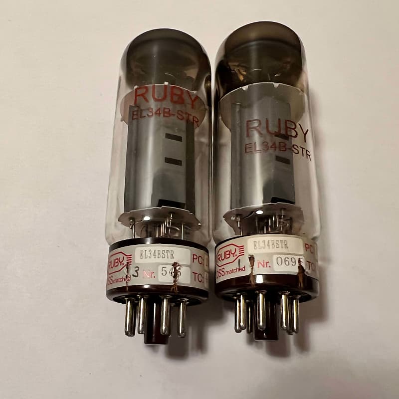 Ruby EL34B-STR Power Vacuum Tube - Matched Pair | Reverb