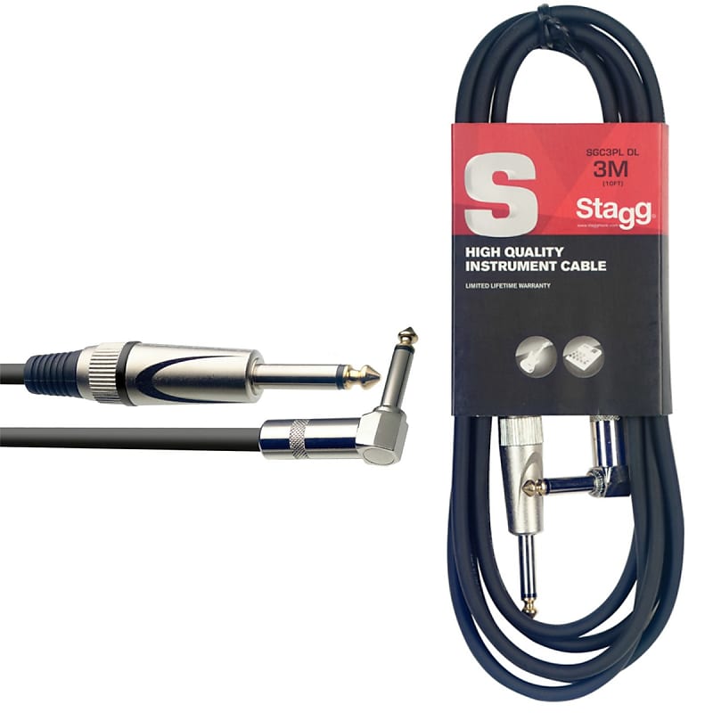 Stagg S-Series Deluxe Instrument Cable J-AJ Black - 3 Meter | Reverb