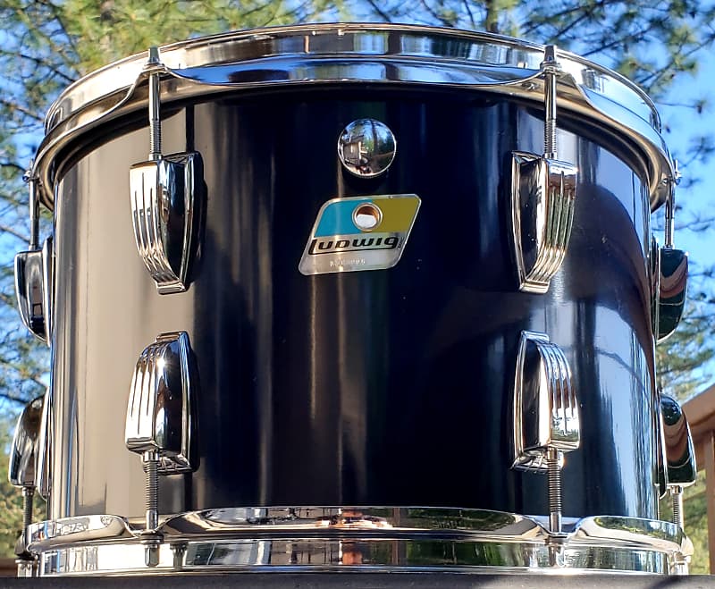 Ludwig 6-Ply, 9x13, Black Cortex Tom, 1978 1979 | Reverb