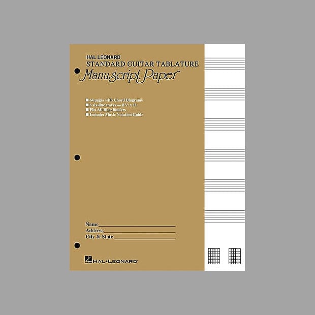 Hal Leonard Standard Guitar Tablature Manuscript Paper | Reverb