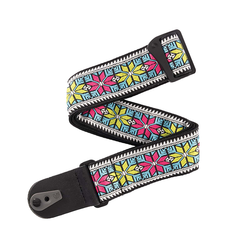 D'Addario Pad Lock Woven Guitar Strap, Parallel Flowers | Reverb