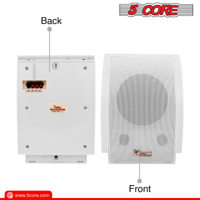 5Core Outdoor Speakers Stereo In Wall 100W Peak Passive Home | Reverb