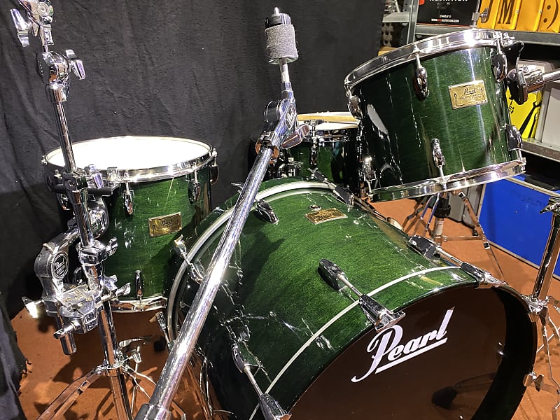 Pearl Masters custom MMX shellset 22,10,14,14” 1993 - Emerald | Reverb