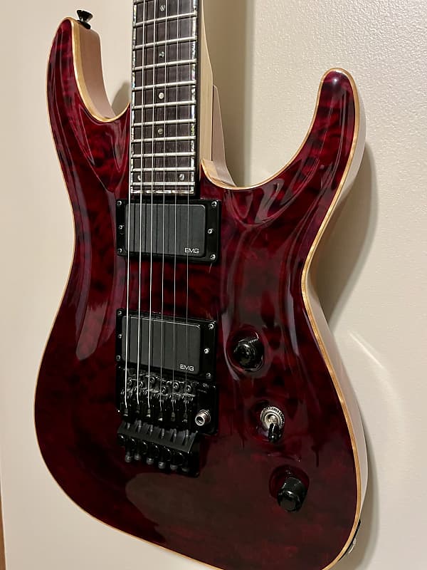 ESP MH USA Custom 2000 - Quilted Maple see thru dark cherry | Reverb