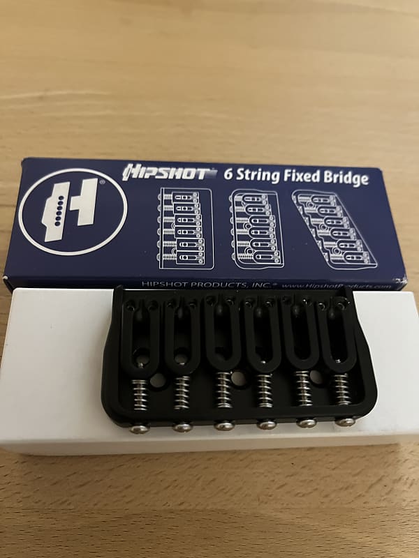 Hipshot 6 String Fixed Guitar Bridge - Black | Reverb
