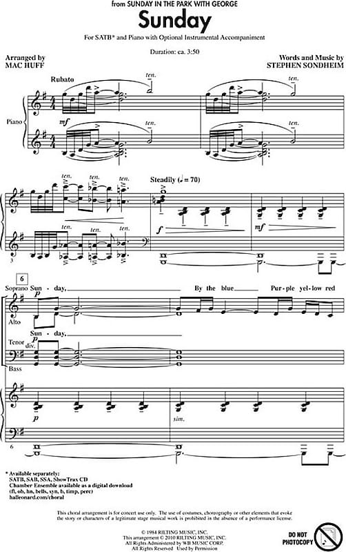 Sunday - from Sunday in the Park with George | Reverb