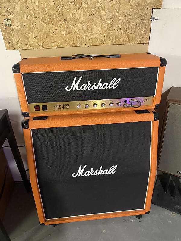 1990 Marshall JCM 800 Model 1987 Custom Orange Half Stack | Reverb