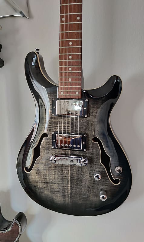 Harley Benton CST-24HB Charcoal Flame Deluxe Hollow Body | Reverb