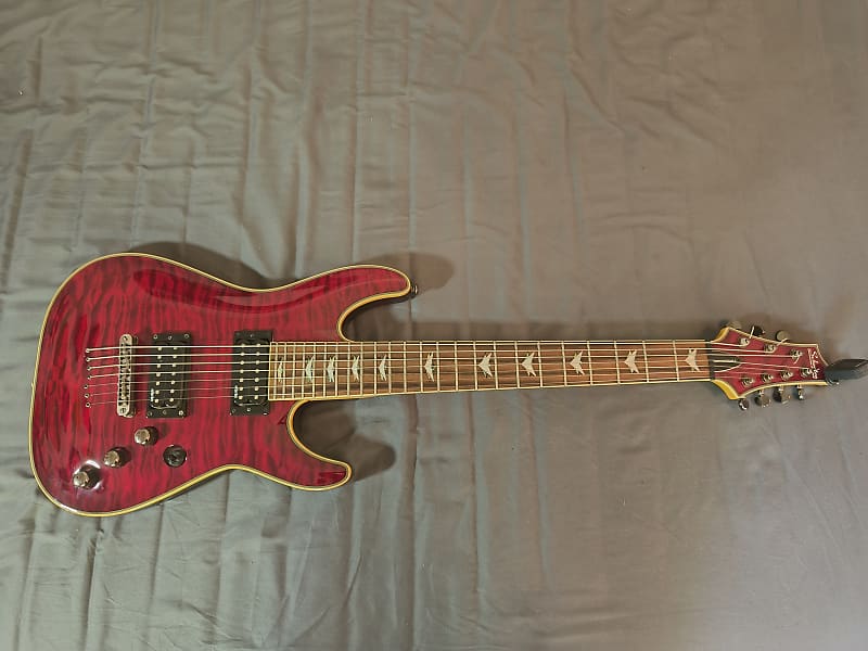 Schecter Diamond Omen 7 Extreme 2019 - Blood Red | Reverb