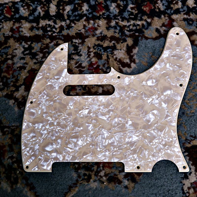 Allparts Tele-style Pickguard 2-Ply 8 Hole - Cream Pearloid / | Reverb