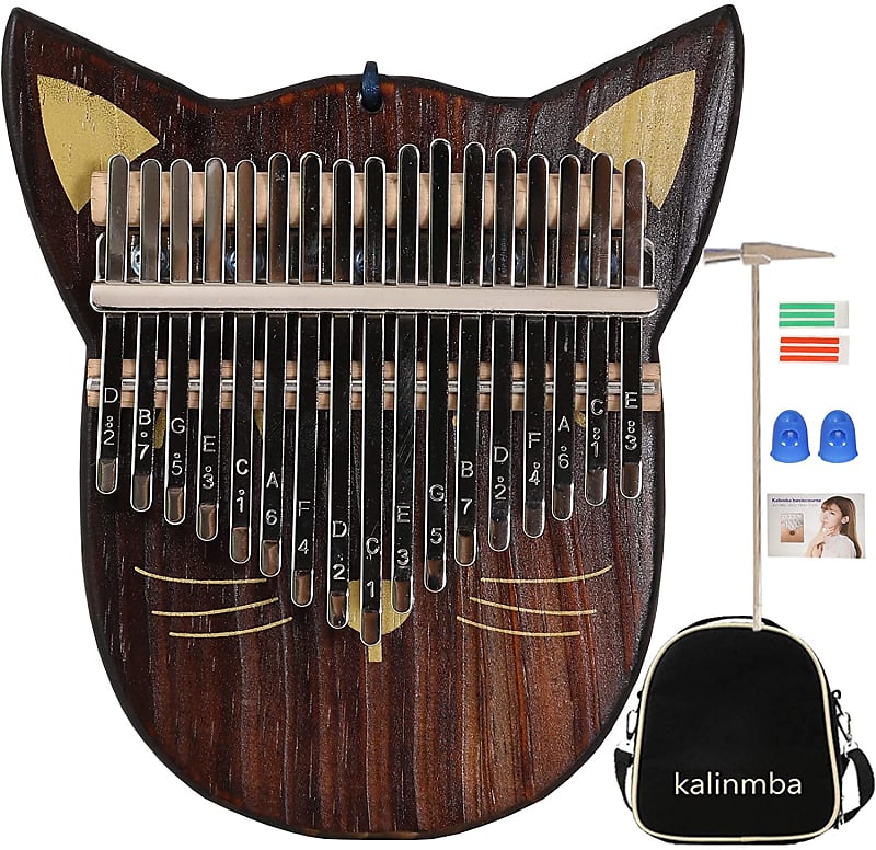 17 Key Kalimba Kit Full Bundle With Accessories Kitty Shaped | Reverb