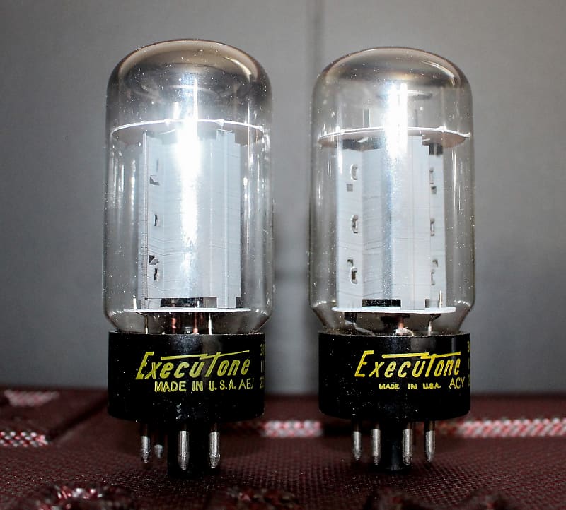 SYLVANIA 6L6GC PERFECT MATCH PAIR GREY PLATE HALO GETTERS | Reverb