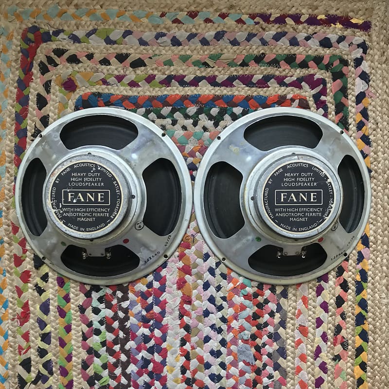 Matching pair of Fane Guitar speakers from 1975 - 16 ohms | Reverb