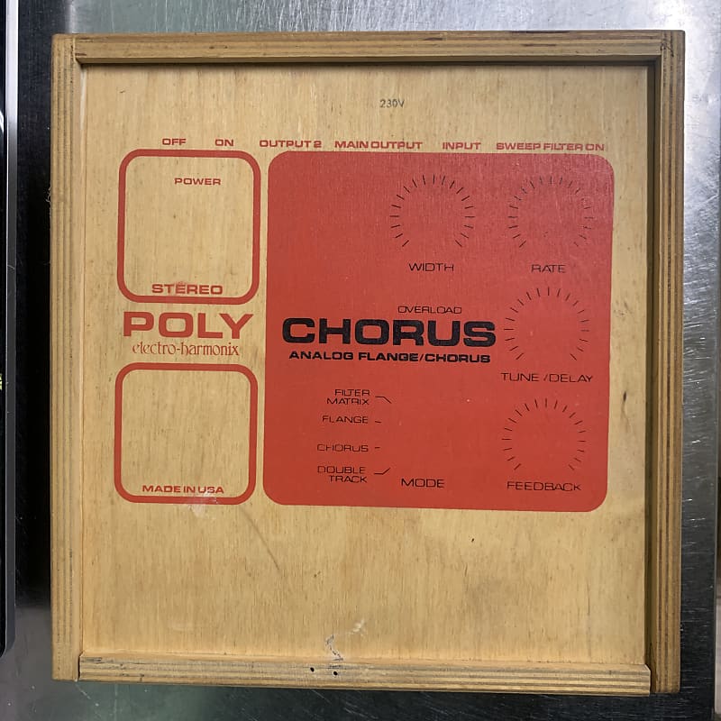 Electro-Harmonix Poly Chorus V2 wooden box, charger | Reverb