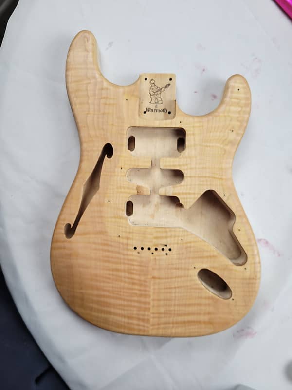 Warmoth Maple Flame-top Thinline Strat replacement body | Reverb