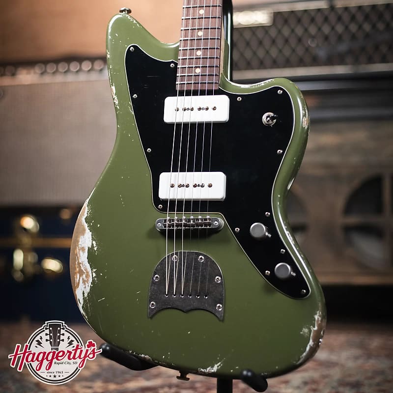 Luxxtone Choppa J - Olive Green over Aged White with | Reverb