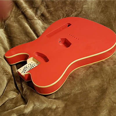 Beautiful Fully bound Tele style body in fiesta red . | Reverb