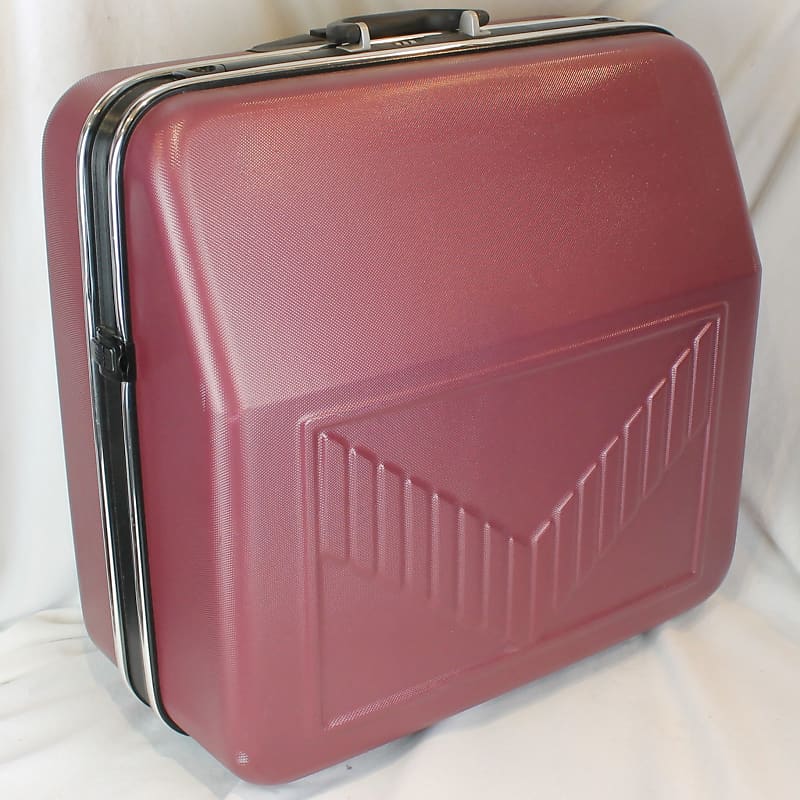 Burgundy Excalibur Accordion Trolley Hard Case Retractable | Reverb
