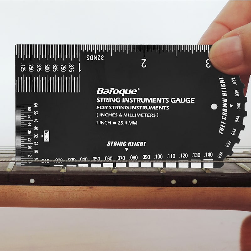 Baroque String Action Gauge Guitar Ruler Precision Fret | Reverb