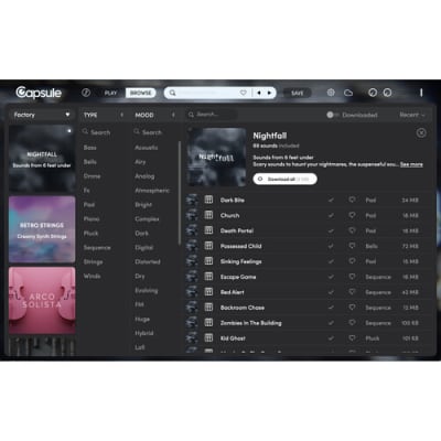 Capsule Audio Nightfall Scary Sounds Virtual Instrument | Reverb