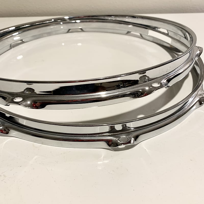 DFD 13” chrome on BRASS pair of hoops for snare | Reverb