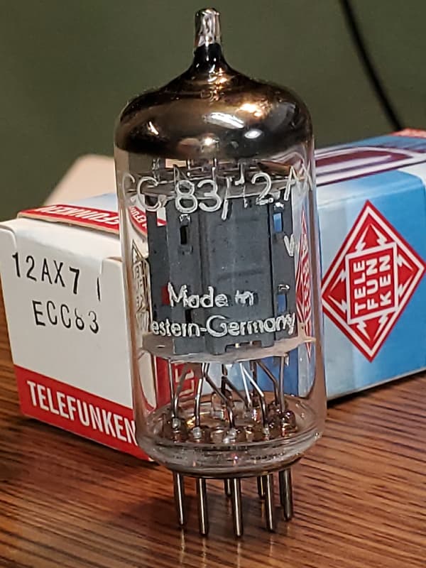 12AX7/ECC83 TELEFUNKEN Tall 17mm Ribbed Plate | Reverb