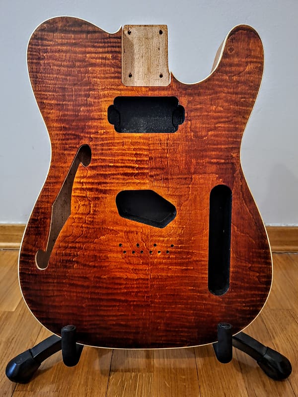 Telecaster Tele Thinline Body SH Cherry Burst Mahogany and | Reverb UK