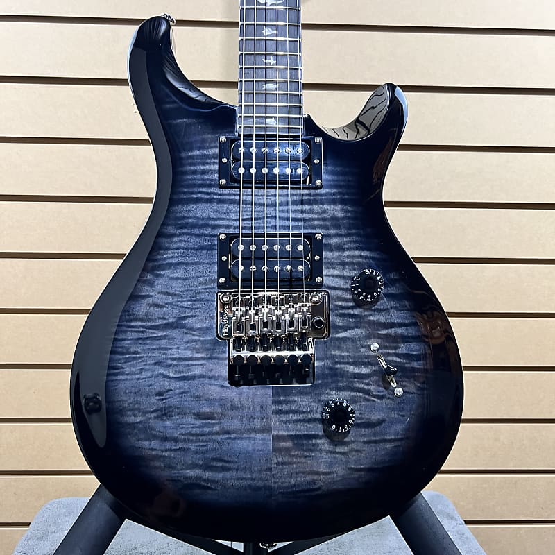 PRS SE Custom 24 Floyd Electric Guitar - Charcoal Burst w/Gig | Reverb