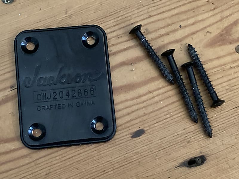 Jackson Electric Guitar Neckplate & Screws (Ref B) | Reverb